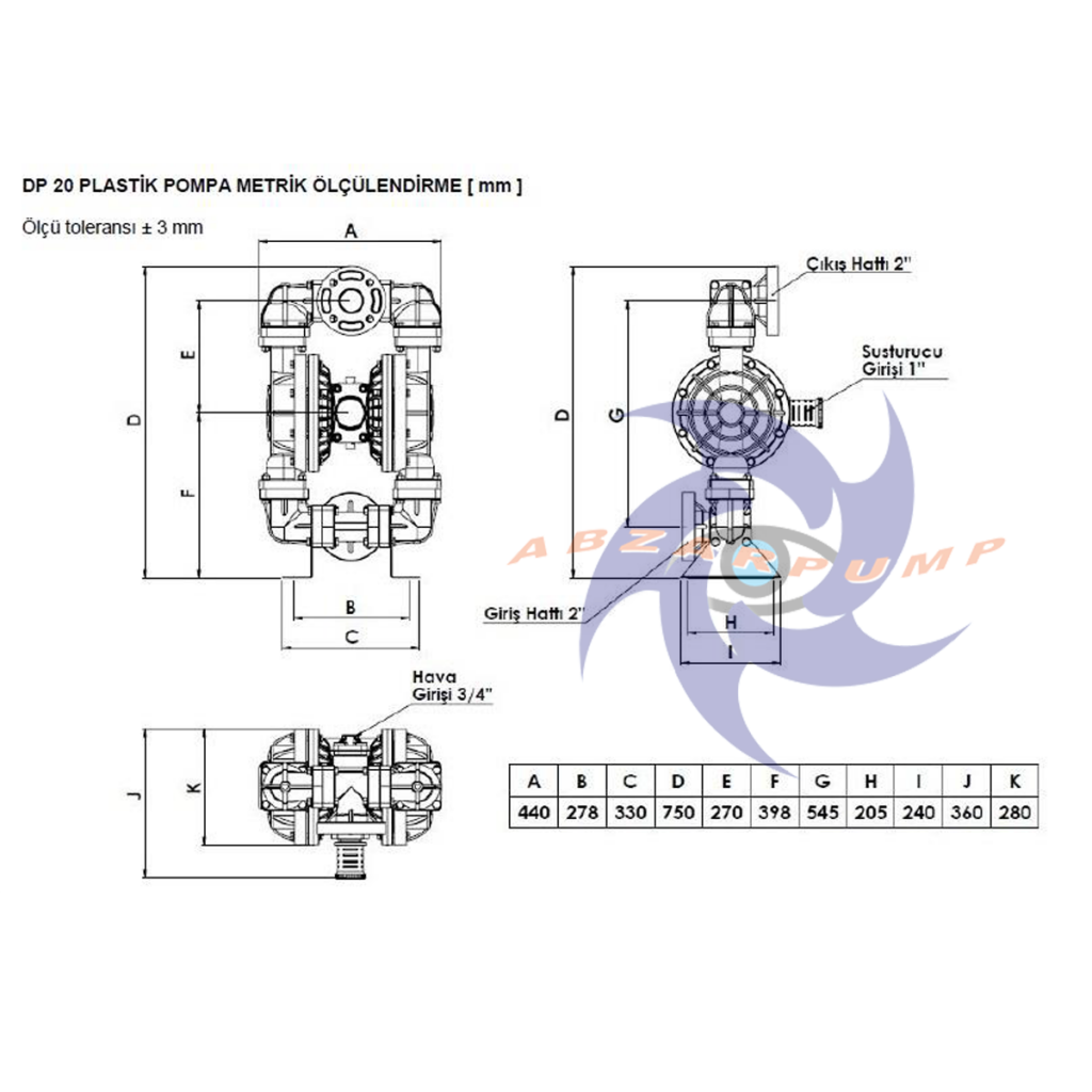 abzarpump نماینده انحصاری محصولات Diapump ترکیه قیمت پمپ دیافراگمی دیا پمپ DP20